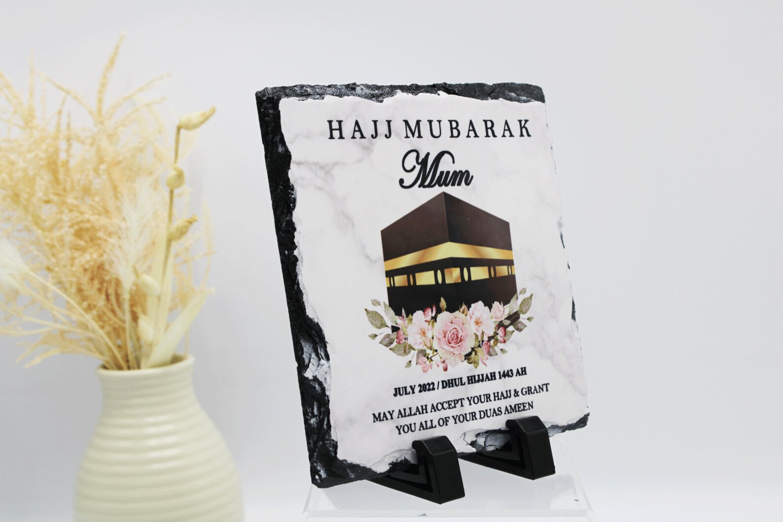 Personalised Hajj Mubarak Frame, Hajj Mubarak Gift, Hajj Mubarak Slate ...