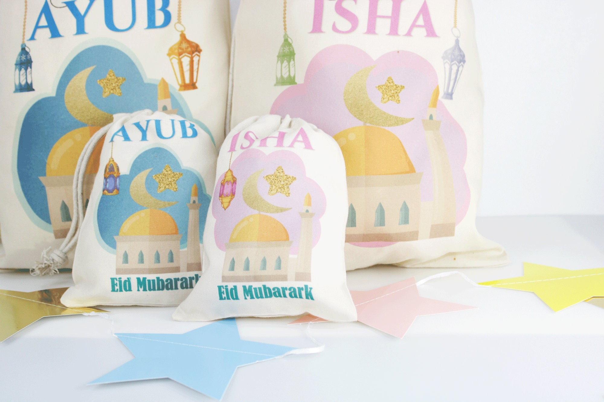 Personalised Eid Sacks / Eid Ramadan Gift Bags, Eid Gift for Kids ...