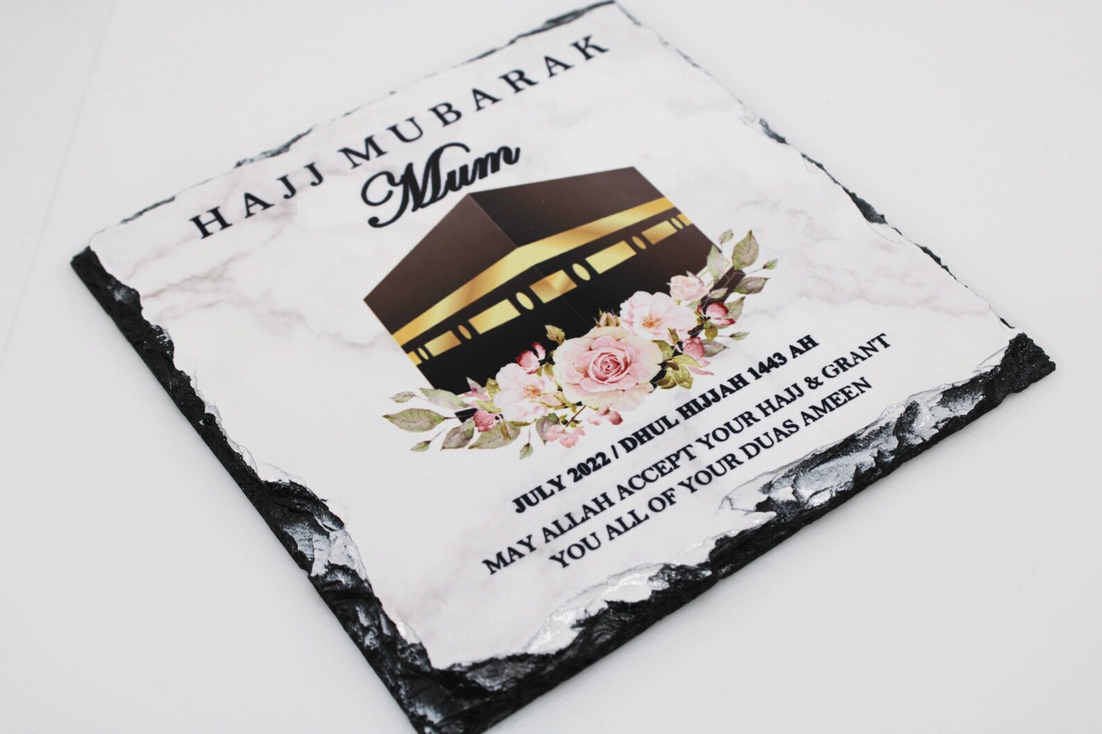 Personalised Hajj Mubarak Frame, Hajj Mubarak Gift, Hajj Mubarak Slate ...