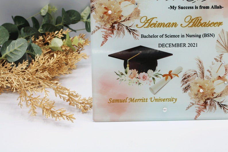 Personalised Muslim Graduation Frame, My Success is by Allah ...