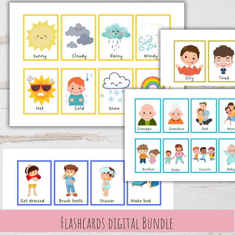ULTIMATE Digital Flashcards Bundle, Printable, Kids, English Flashcards ...