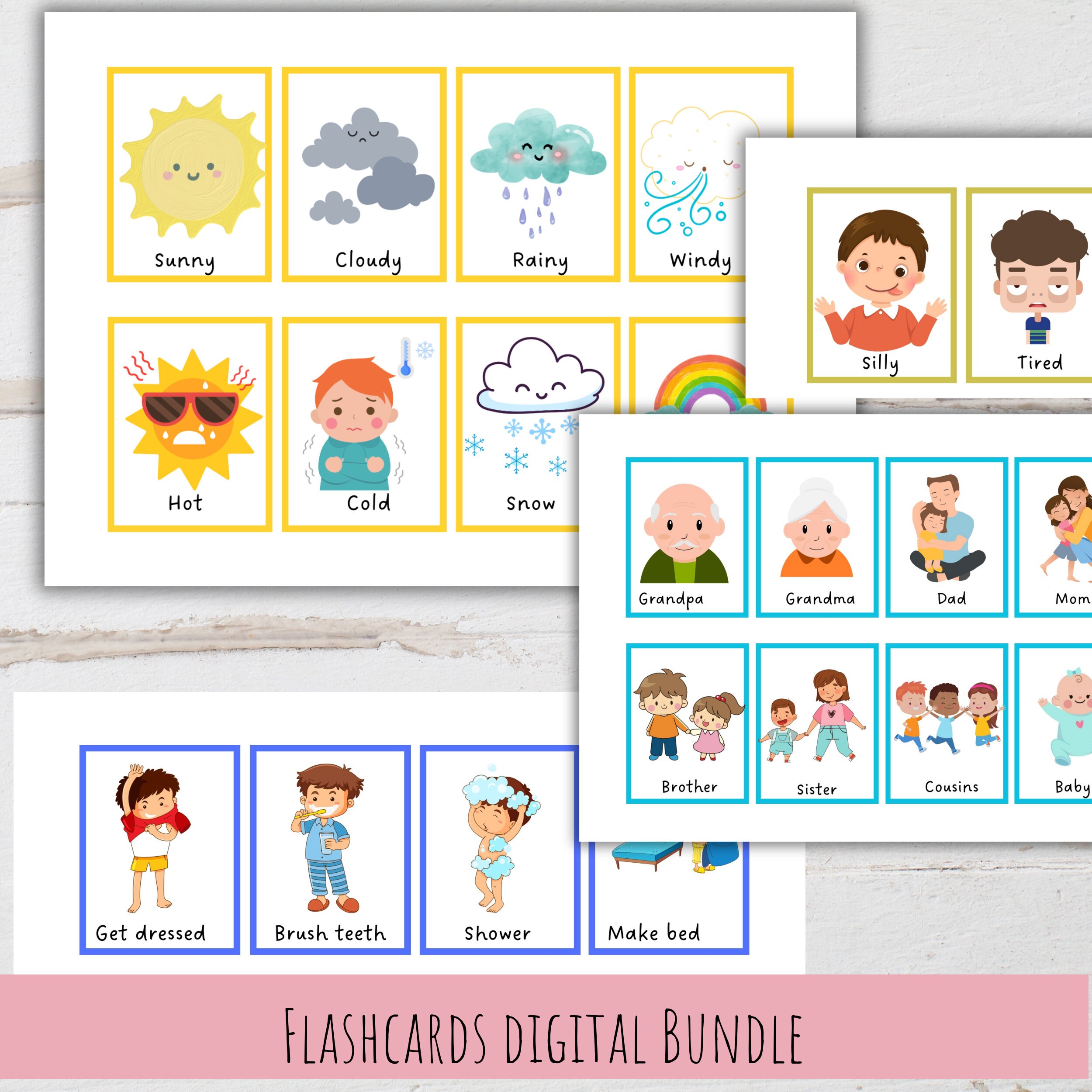 ULTIMATE Digital Flashcards Bundle, Printable, Kids, English Flashcards ...