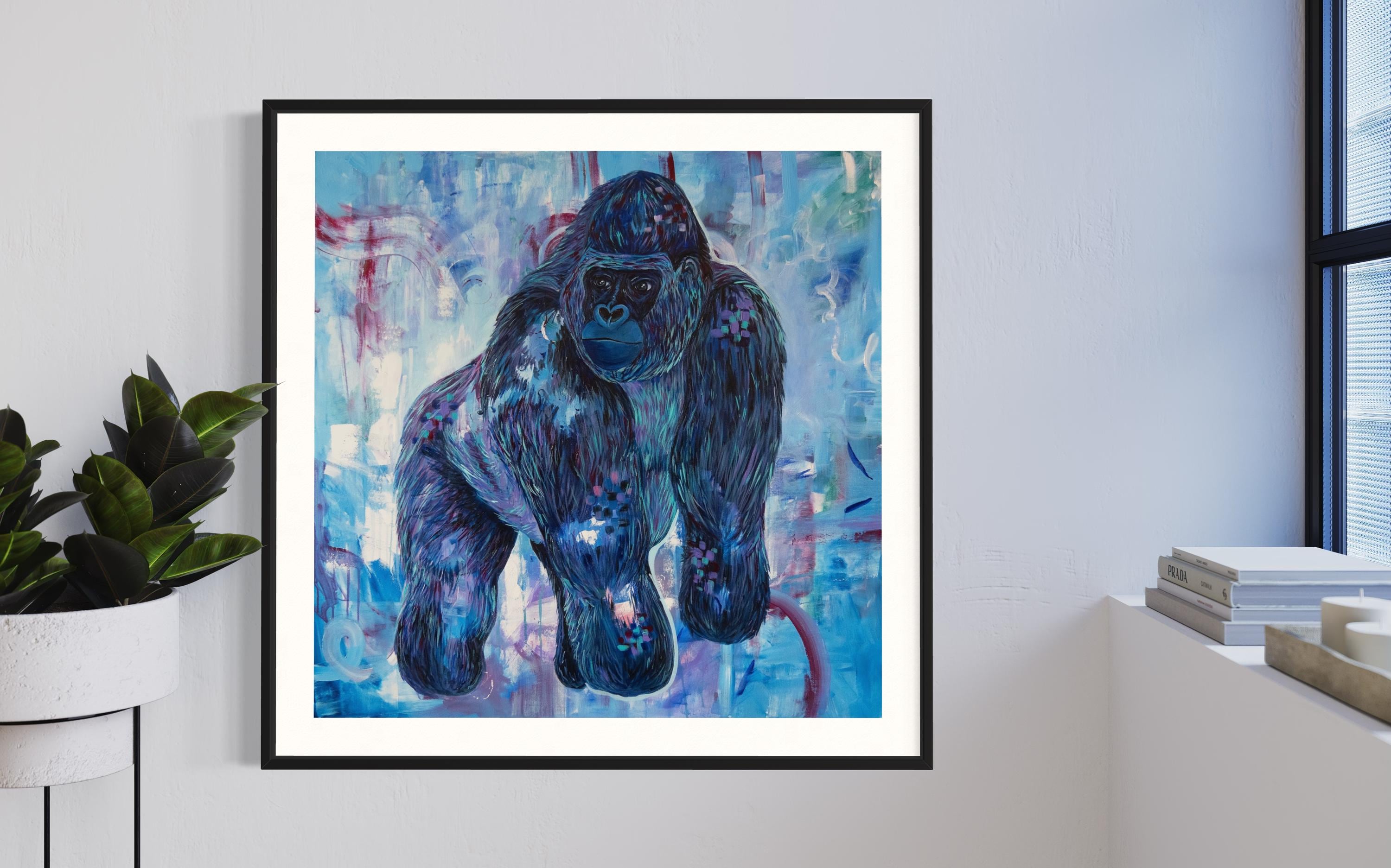 Silverback Gorilla Acrylic Painting Giclee Print by Natalie Carmella ...