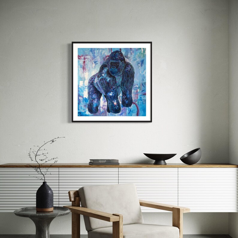 Silverback Gorilla Acrylic Painting Giclee Print by Natalie Carmella ...