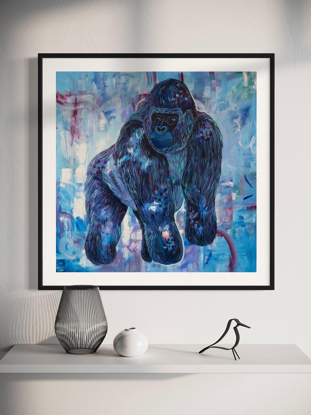 Silverback Gorilla Acrylic Painting Giclee Print by Natalie Carmella ...