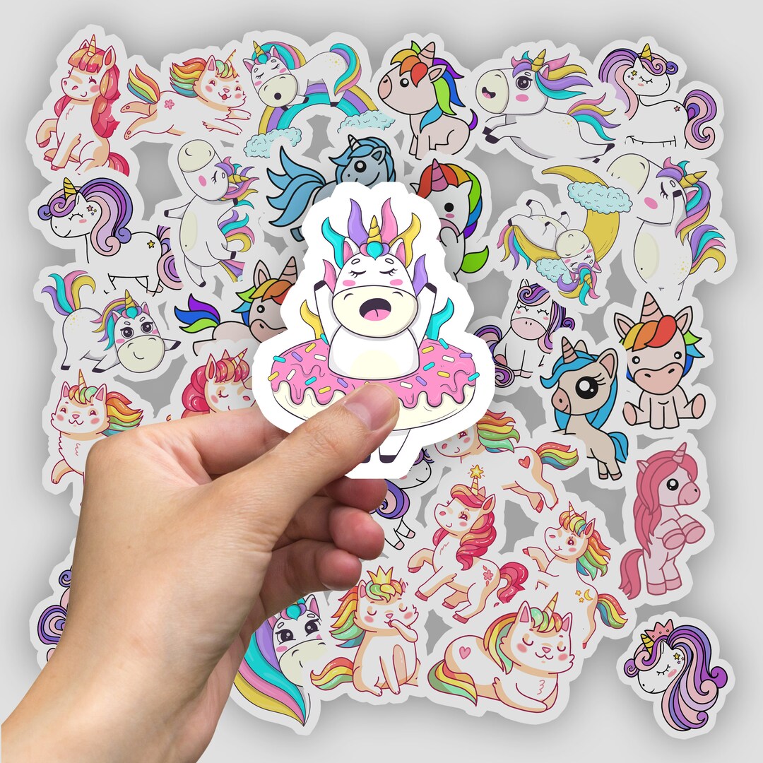 30pc Unicorn Cute Stickers Kids Vinyls Farm Decals | Sticker Bomb ...