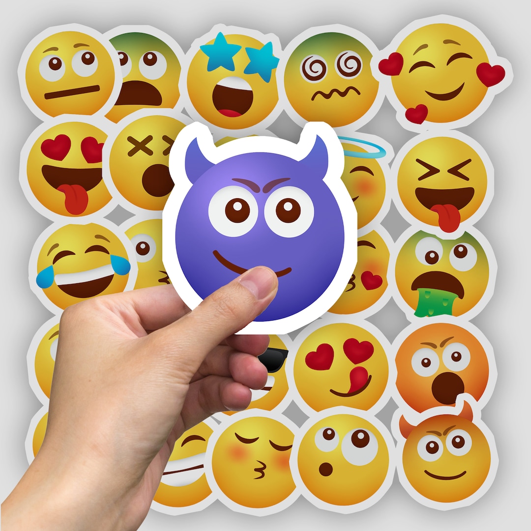 30pc Emoji Cute Stickers Kids Vinyls School Decals | Sticker Bomb ...