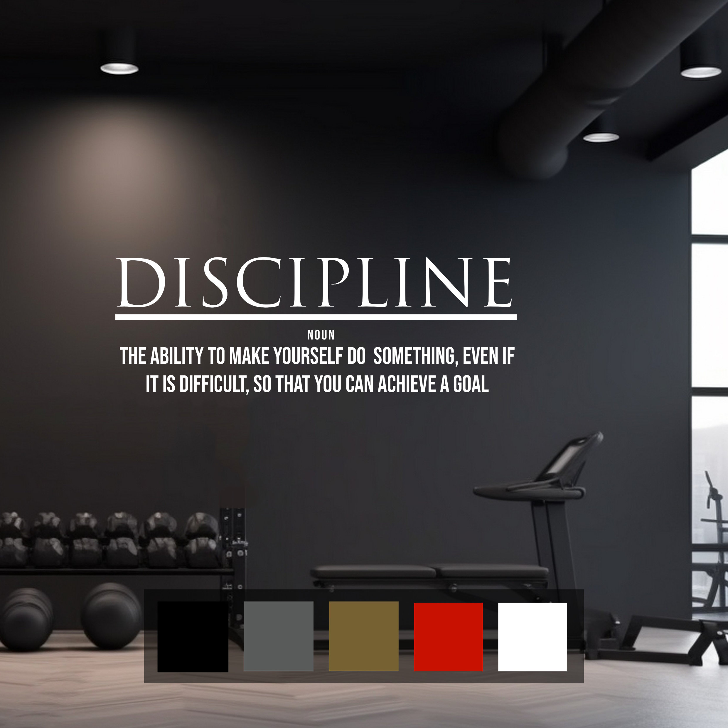 Wall Gym Discipline Decal Gym Wall Art Gym Wall Decor Fitness Vinyl ...