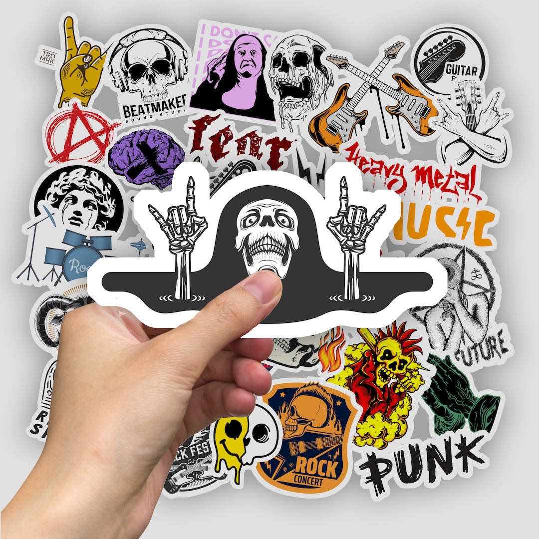 50pc Music Rock Stickers Radio Vinyls Cute DJ Decals | Sticker Bomb ...