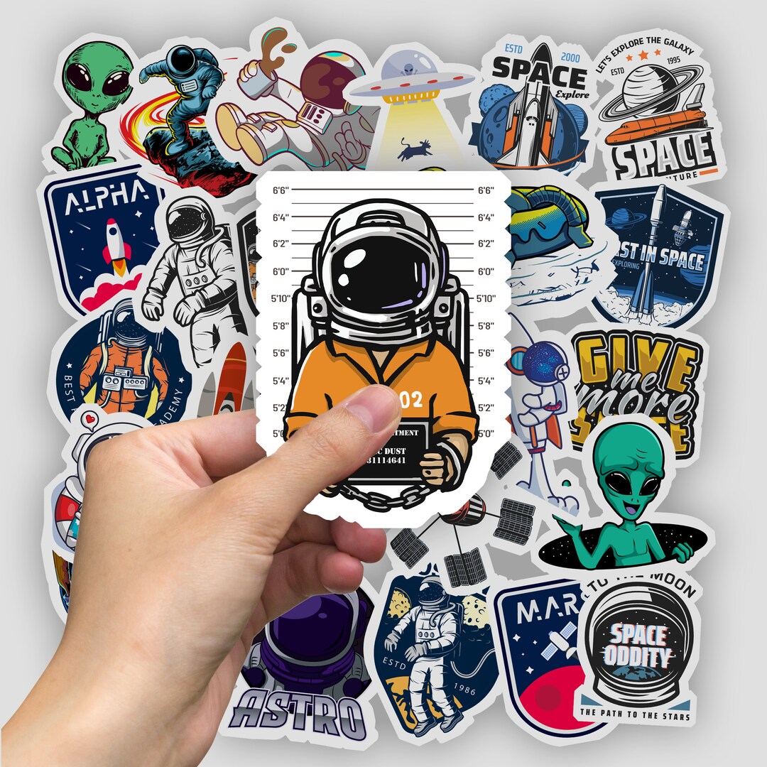 50pc Space Stickers Alien Vinyl Cute Decals | Sticker Bomb | Street Art ...