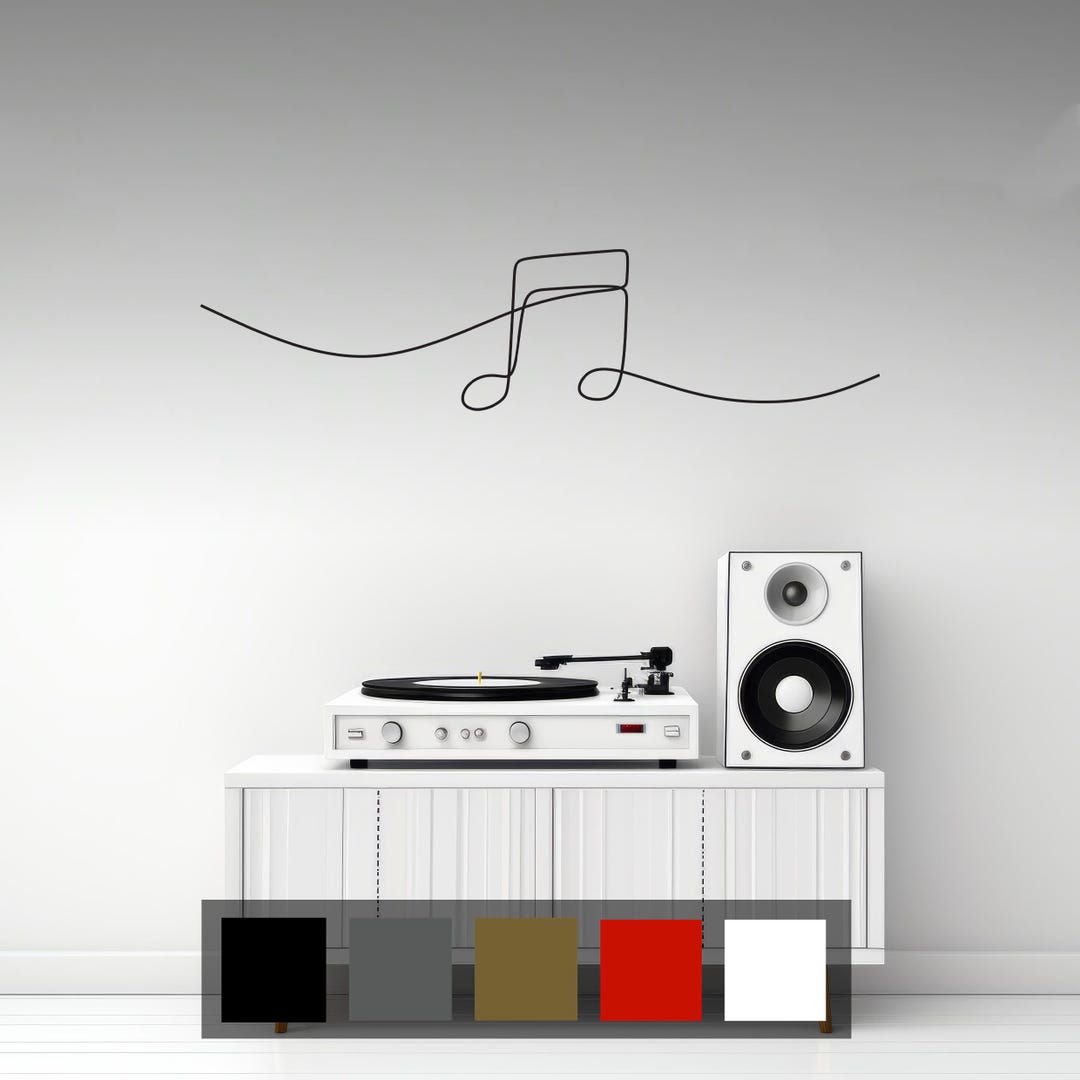 Continuous Note Wall Decal Elegant Music Note Wall Art for Home Perfect ...