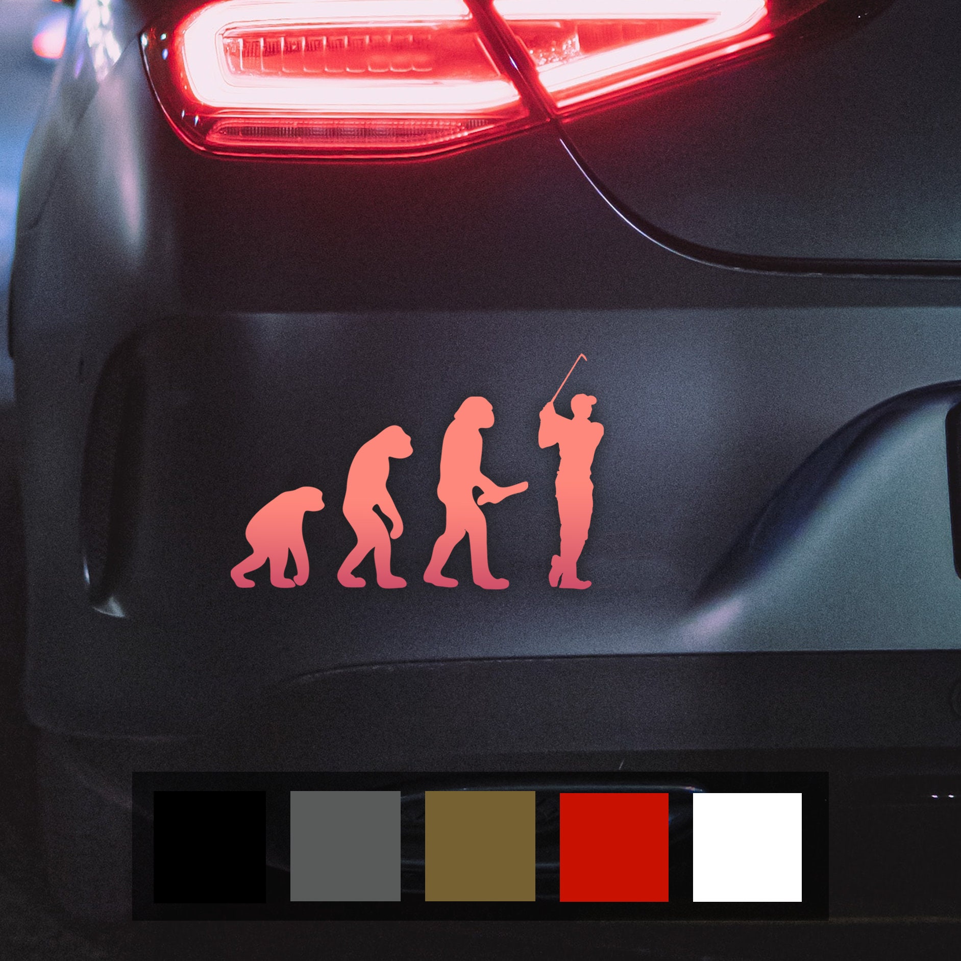 Car Evolution Golf Funny Car Decal Window & Bumper Car Sticker Van ...