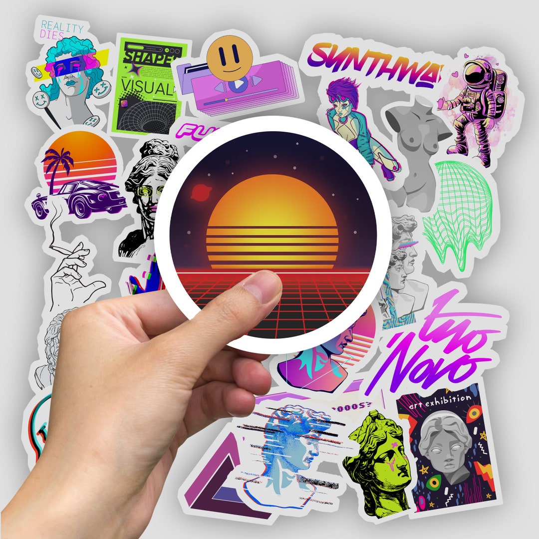 50pc Vaporwave Stickers Kids Vinyls Cute Edgy Decals | Sticker Bomb ...