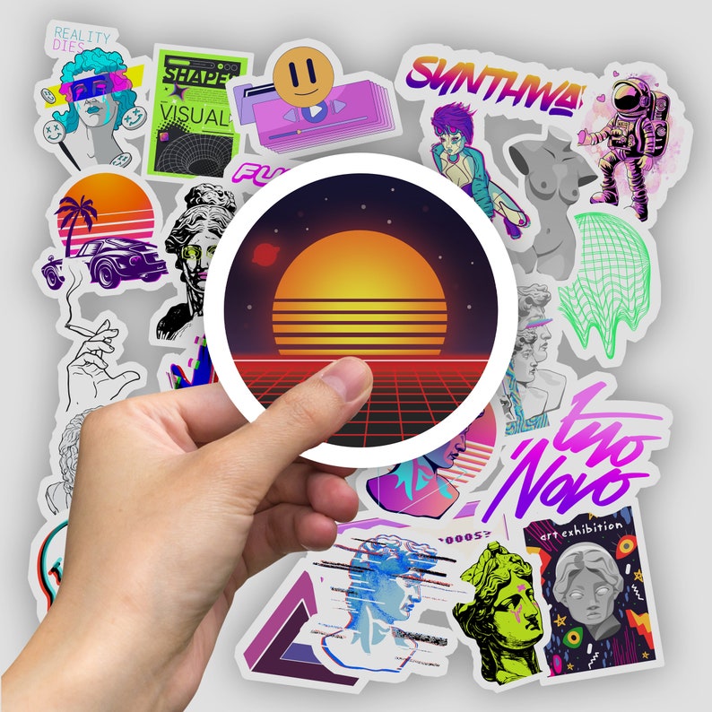 50pc Vaporwave Stickers Kids Vinyls Cute Edgy Decals | Sticker Bomb ...