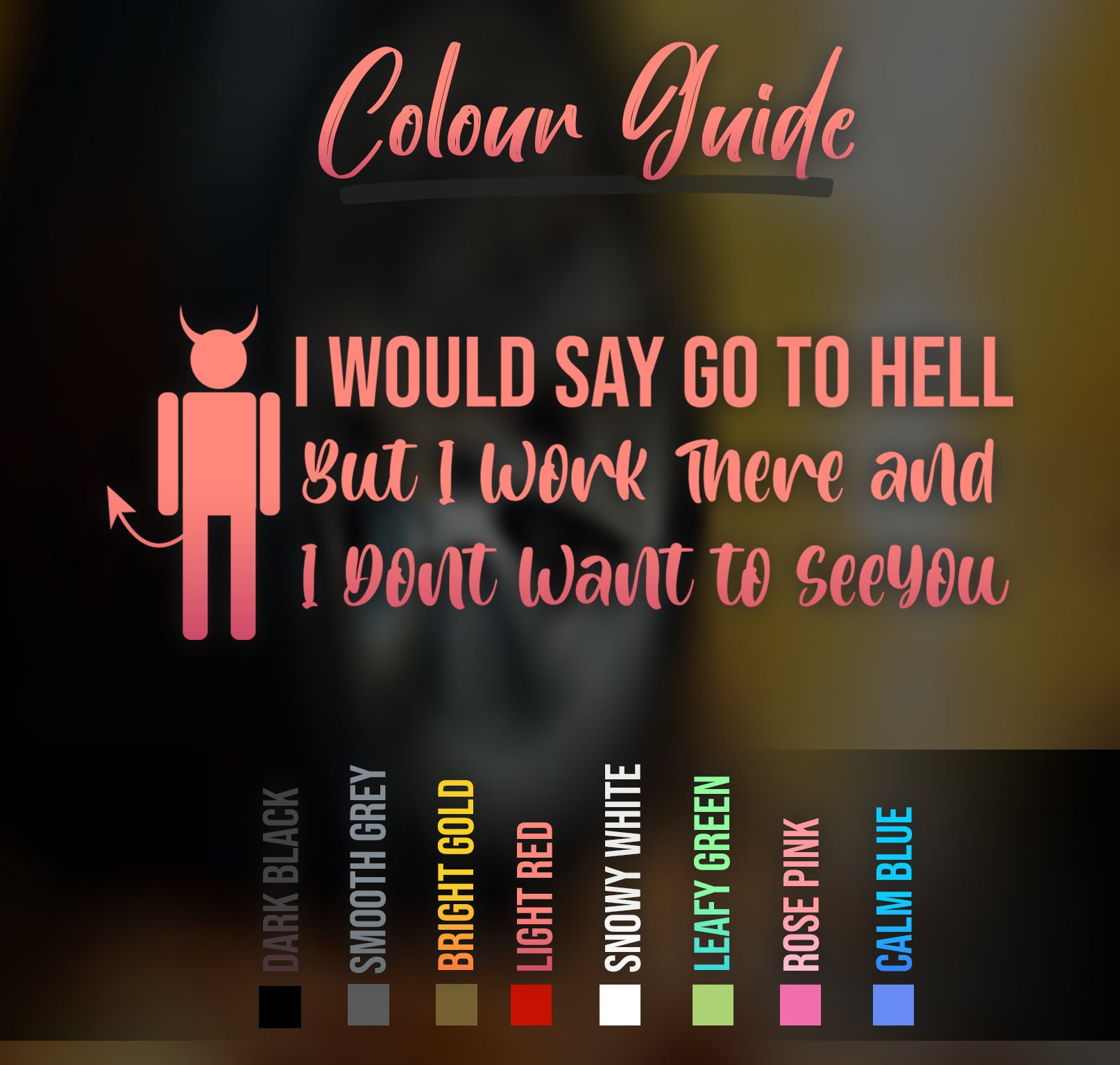 Car Funny Go to Hell Decal Window & Bumper Car Sticker Van Decal ...