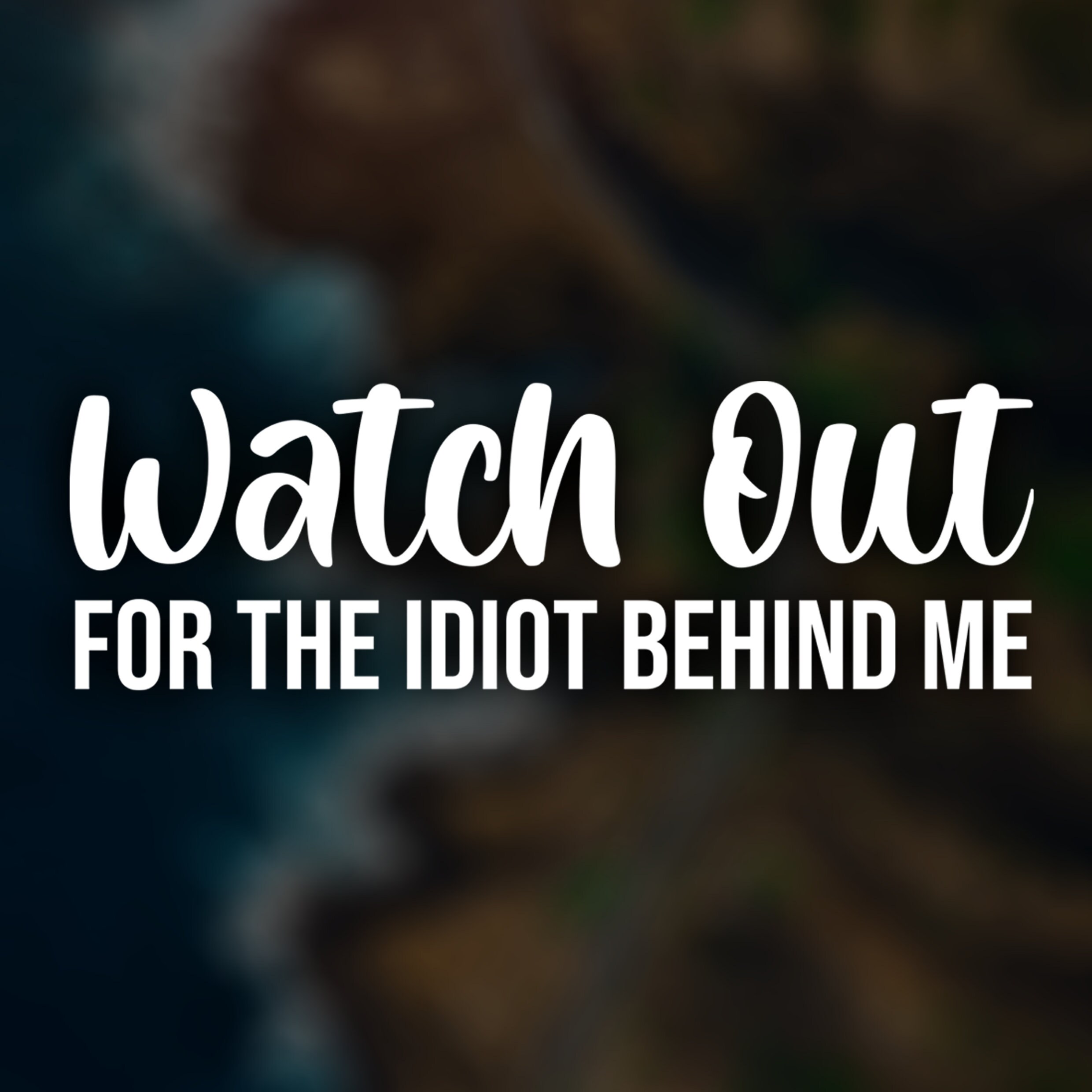 Car Funny Idiot Behind Me Car Decal Window & Bumper Car Sticker Van ...