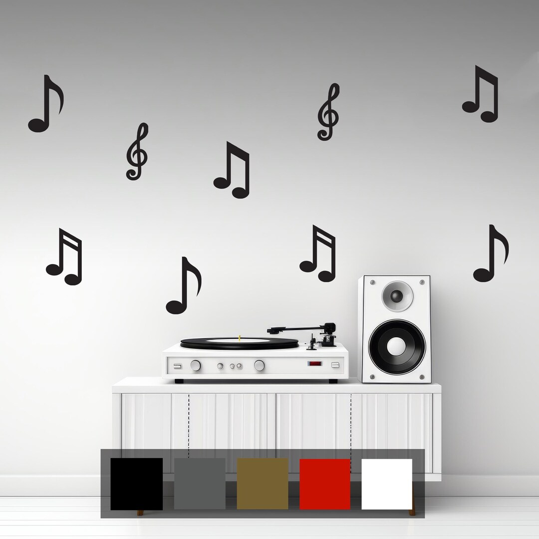Music Notes Wall Decal | Elegant Musical Wall Art for Home | Stylish ...