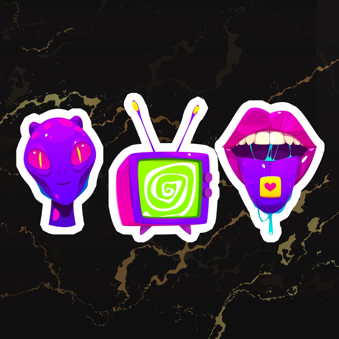 Large 3 Trippy Stickers Collection Cute Stickers Laptop Sticker Large ...