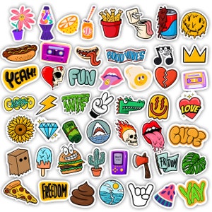 50pc Cartoon Stickers Kids Vinyls Cute Decals | Sticker Bomb | Children ...