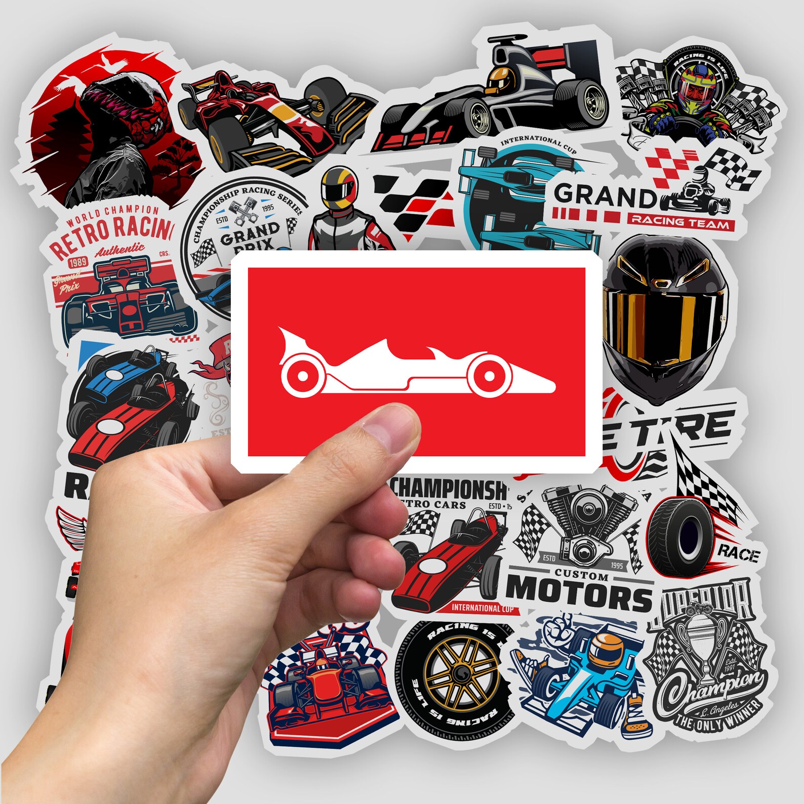 50pc Formula One Stickers F1 Vinyls Cute Cyclist Decals Sticker Bomb Racer Stickers Car Stickers ...