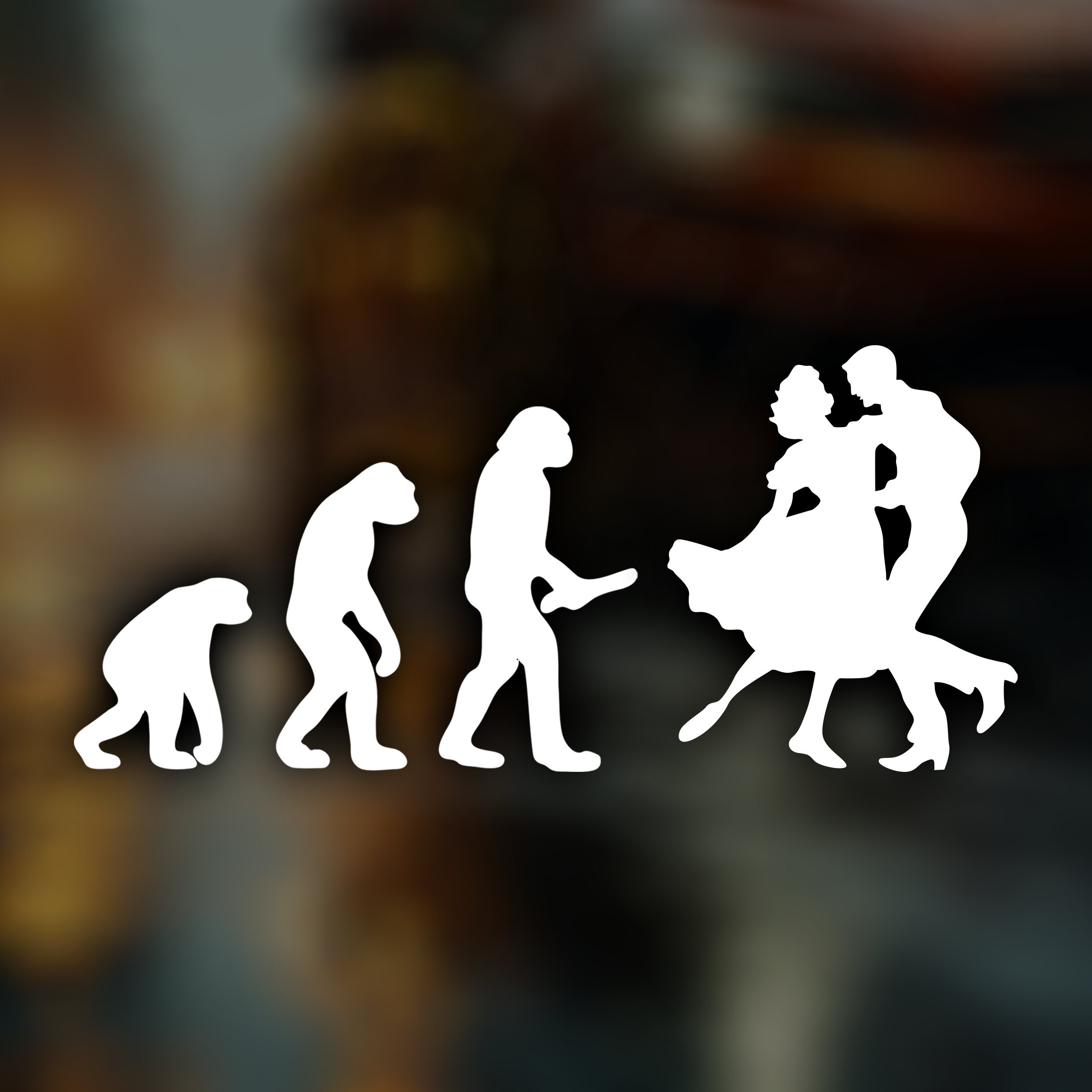 Car Evolution Dance Funny Car Decal Window & Bumper Car Sticker Van ...