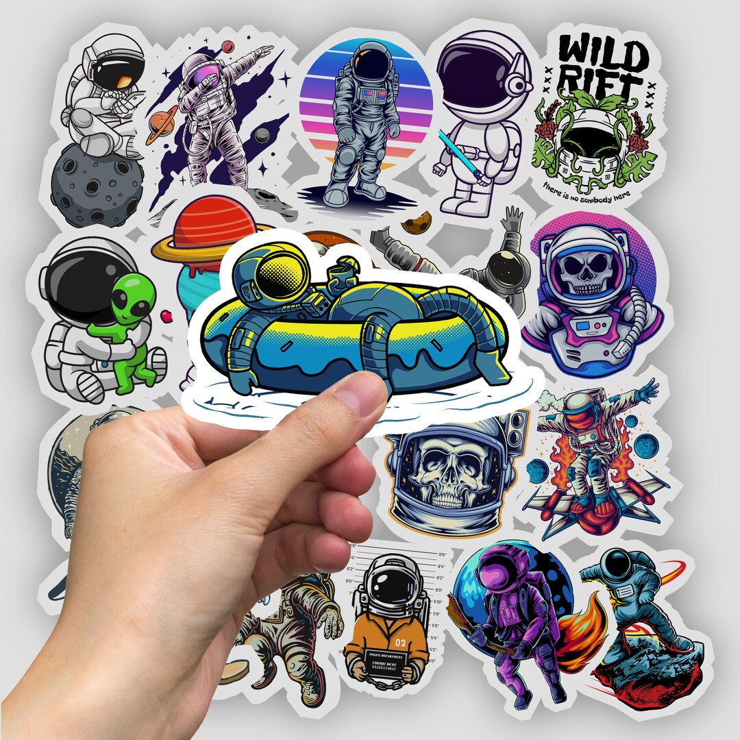 25pc Space Stickers Alien Vinyl Cute Decals | Sticker Bomb | Street Art ...