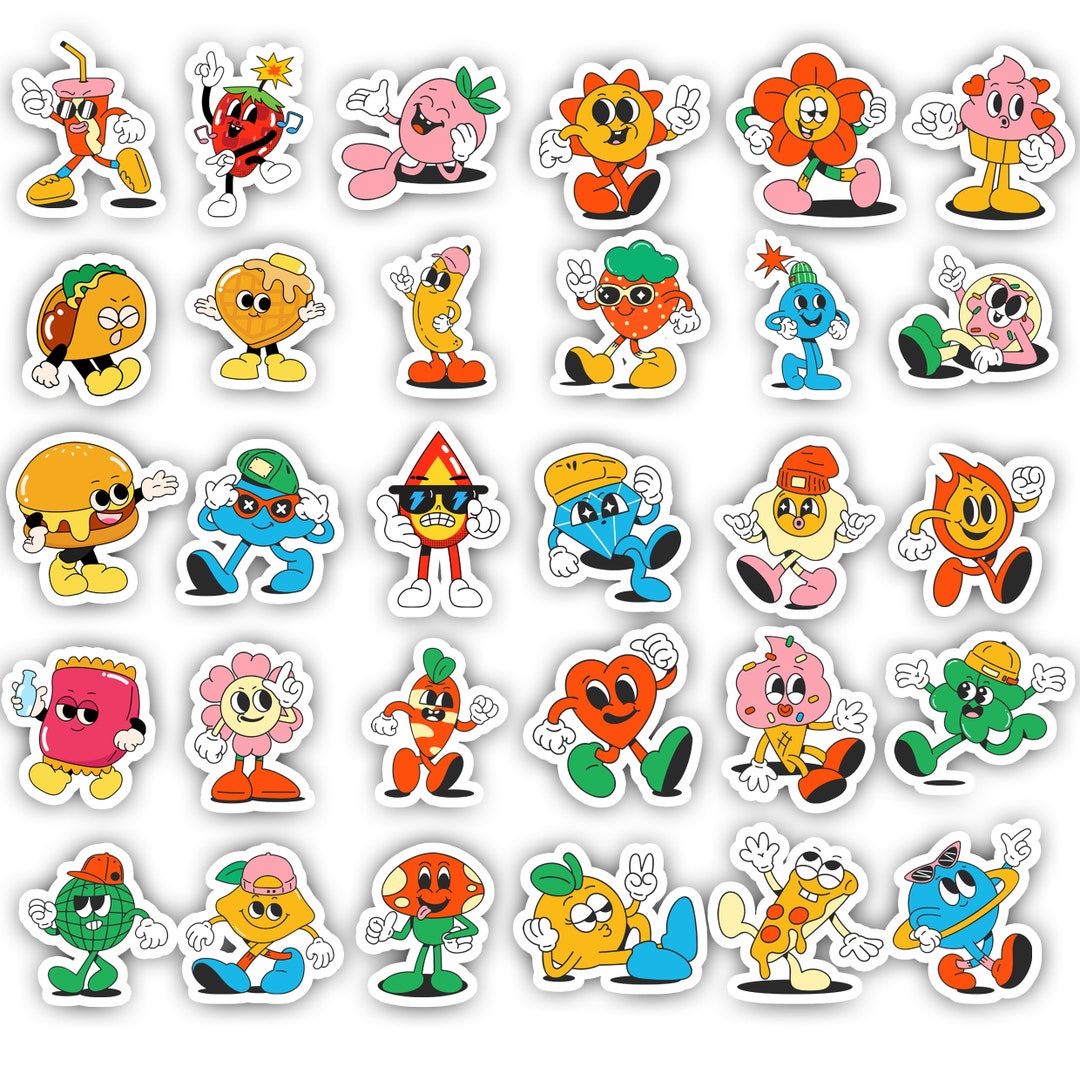 30pc Cartoon Cute Stickers Kids Vinyls School Decals Sticker Bomb Kids ...