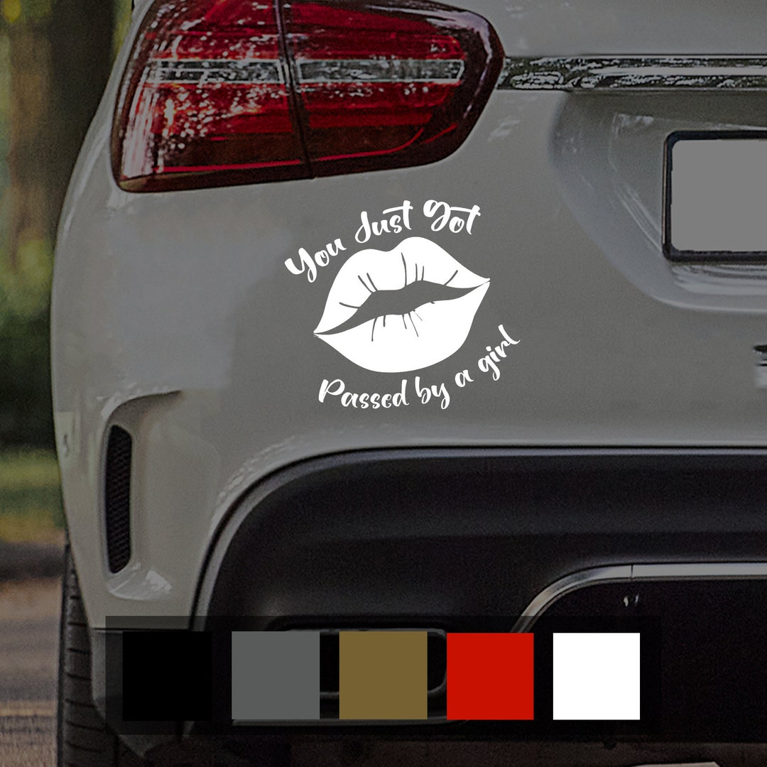 Car Funny Passed by a Girl Car Decal | Window & Bumper Car Sticker ...