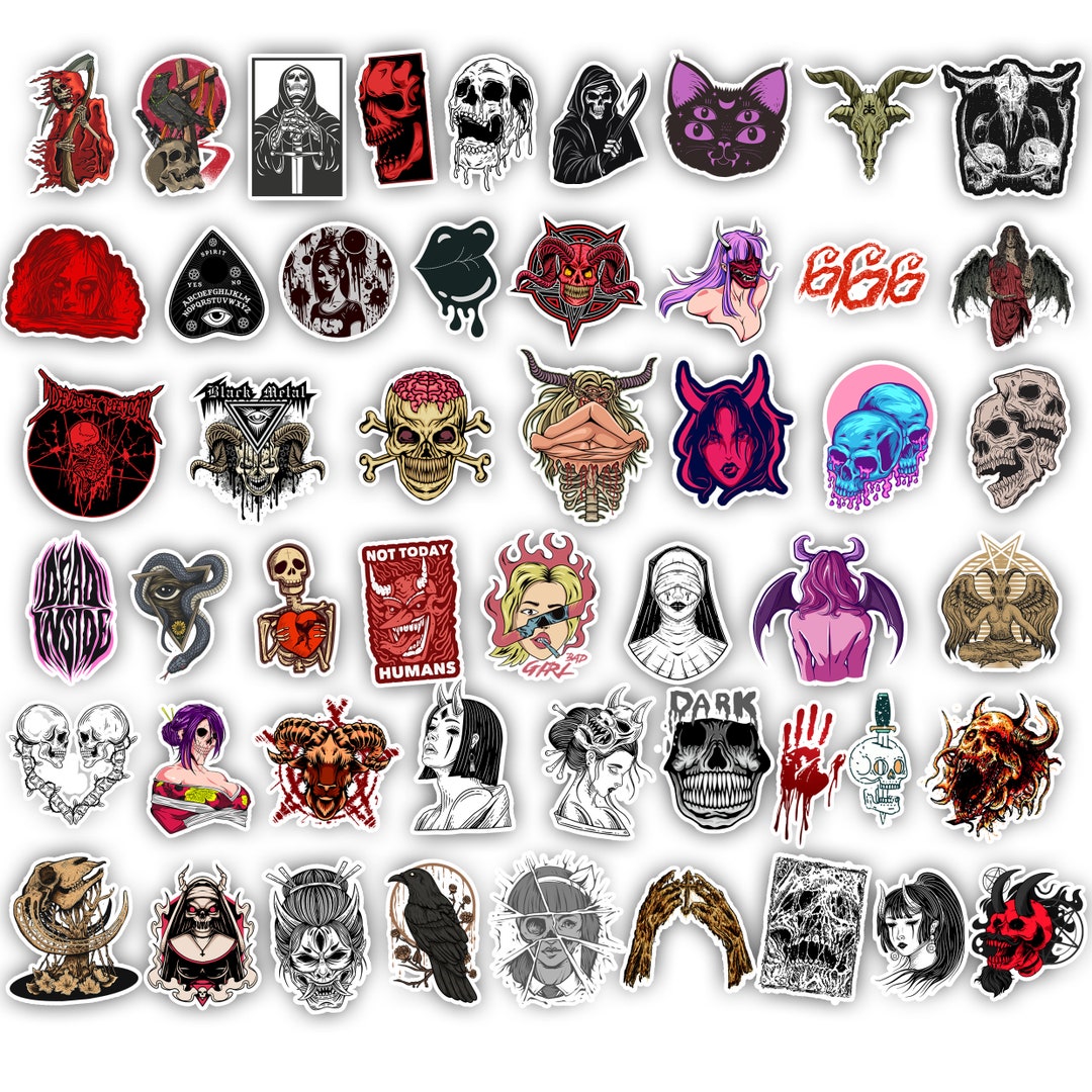 50pc Gothic Horror Stickers Scary Vinyl Halloween Decals Sticker Bomb ...