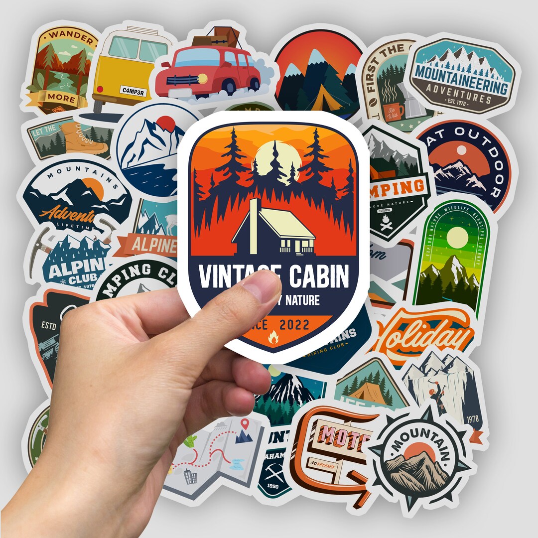 50pc Camping Stickers | Hiking Vinyls | Hiker Decals | Nature Stickers ...