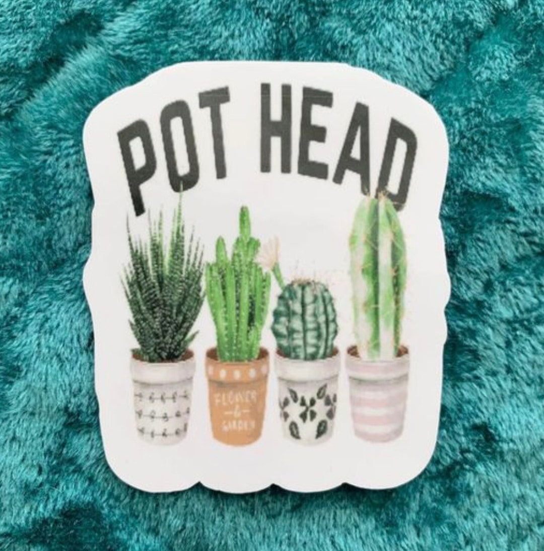 Pot Head Plant Vinyl Sticker - Etsy