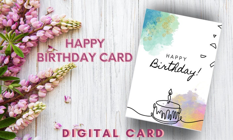 Colourful Splash Happy Birthday Card - Etsy