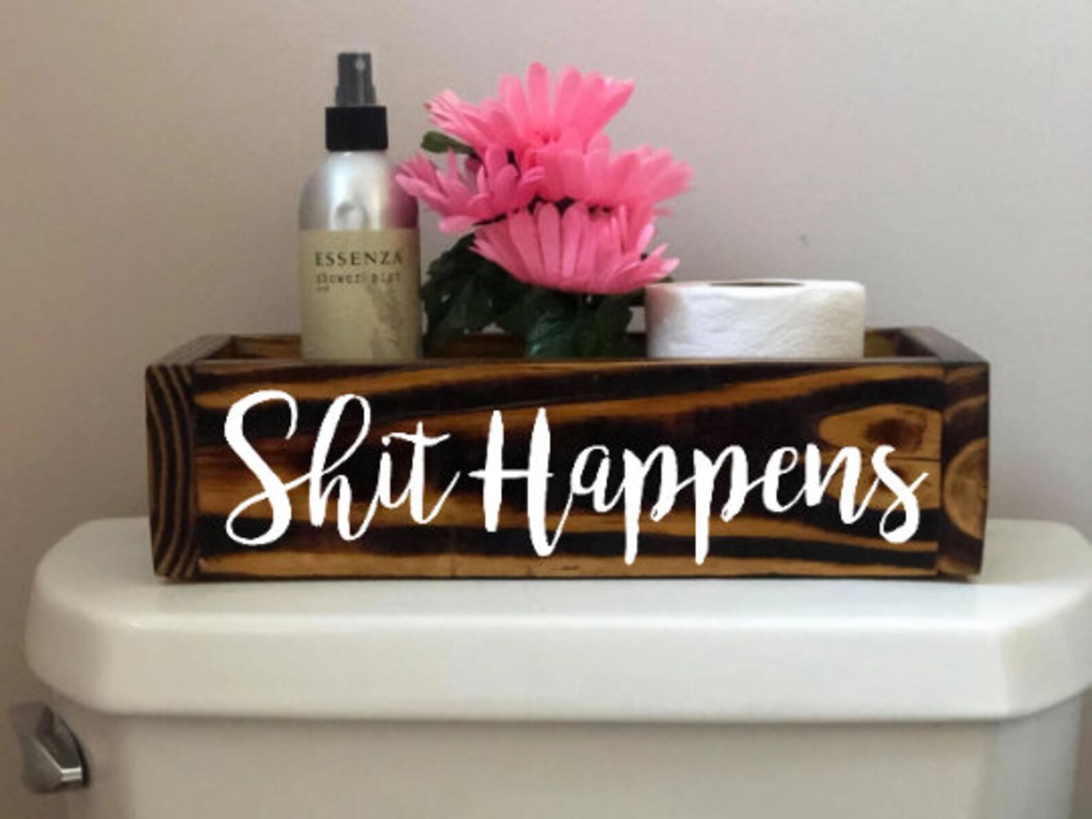 Shit Happens Bathroom Pallet Toilet Decor Box, Nice Butt Bathroom Decor ...