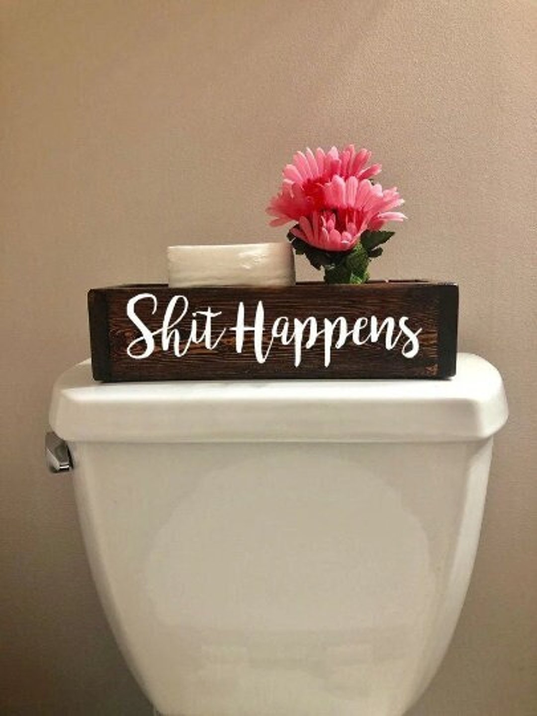 Shit Happens Bathroom Pallet Toilet Decor Box, Nice Butt Bathroom Decor ...