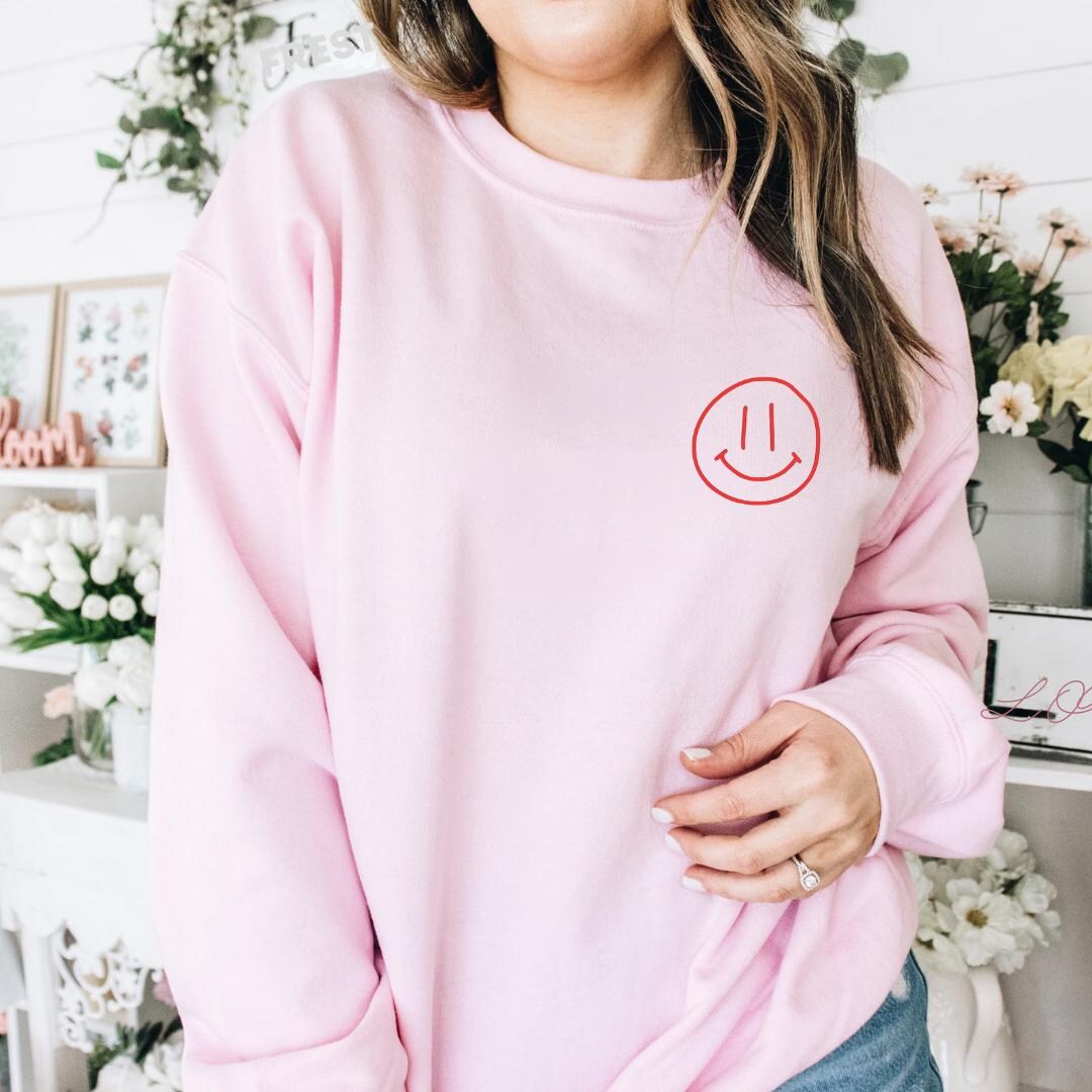 Holly Jolly Smiley Face Christmas Sweatshirt: Cozy Holiday Crewneck - Etsy