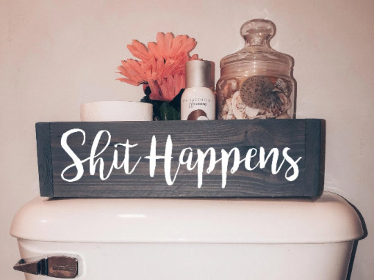 Shit Happens Bathroom Pallet Toilet Decor Box, Nice Butt Bathroom Decor ...