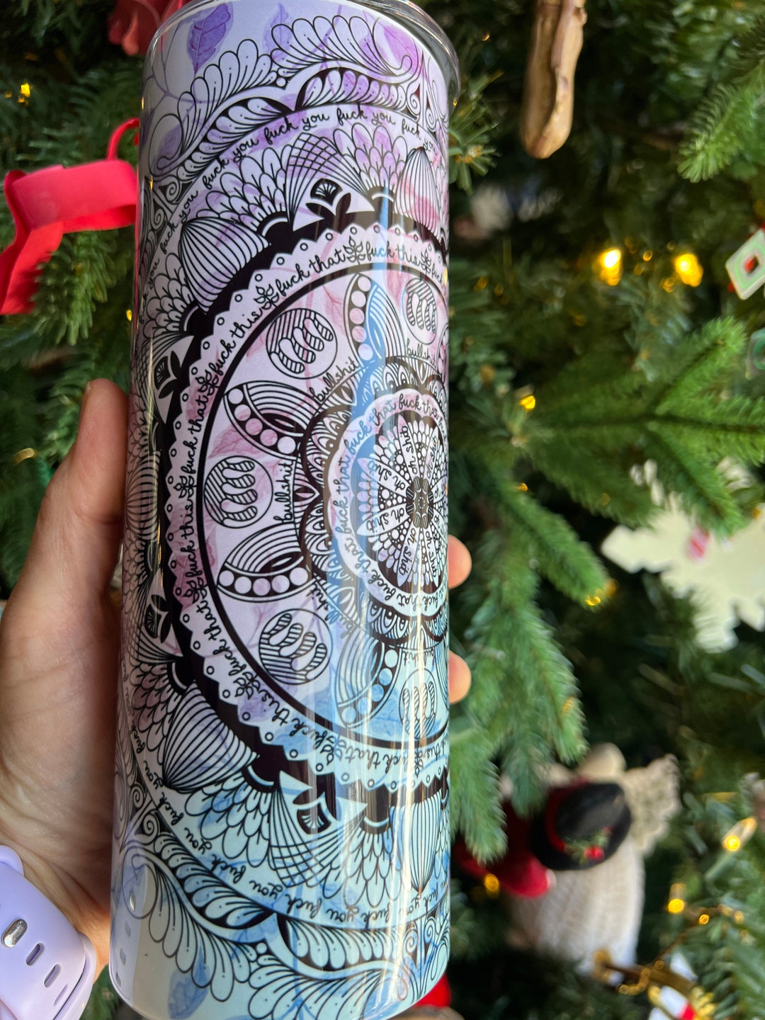 Curse Word Mandala Travel Cup/mug - Etsy