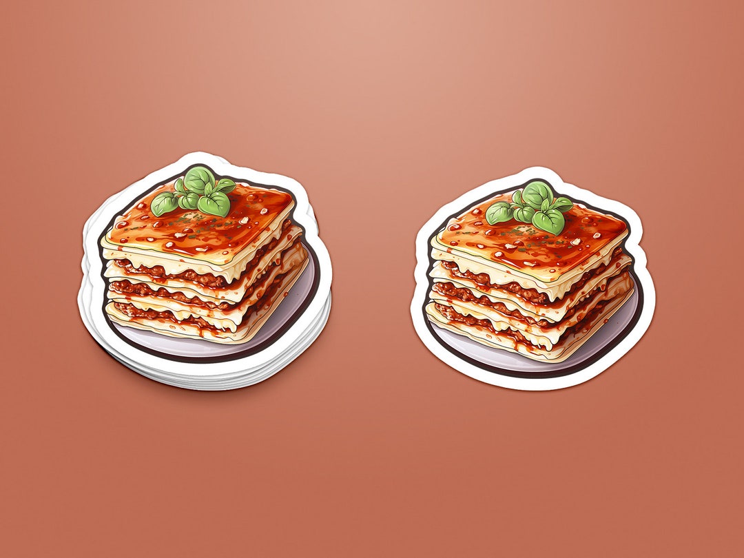 Lasagna Pasta Sticker, Vinyl Laptop Sticker, Vinyl Water Bottle Sticker ...