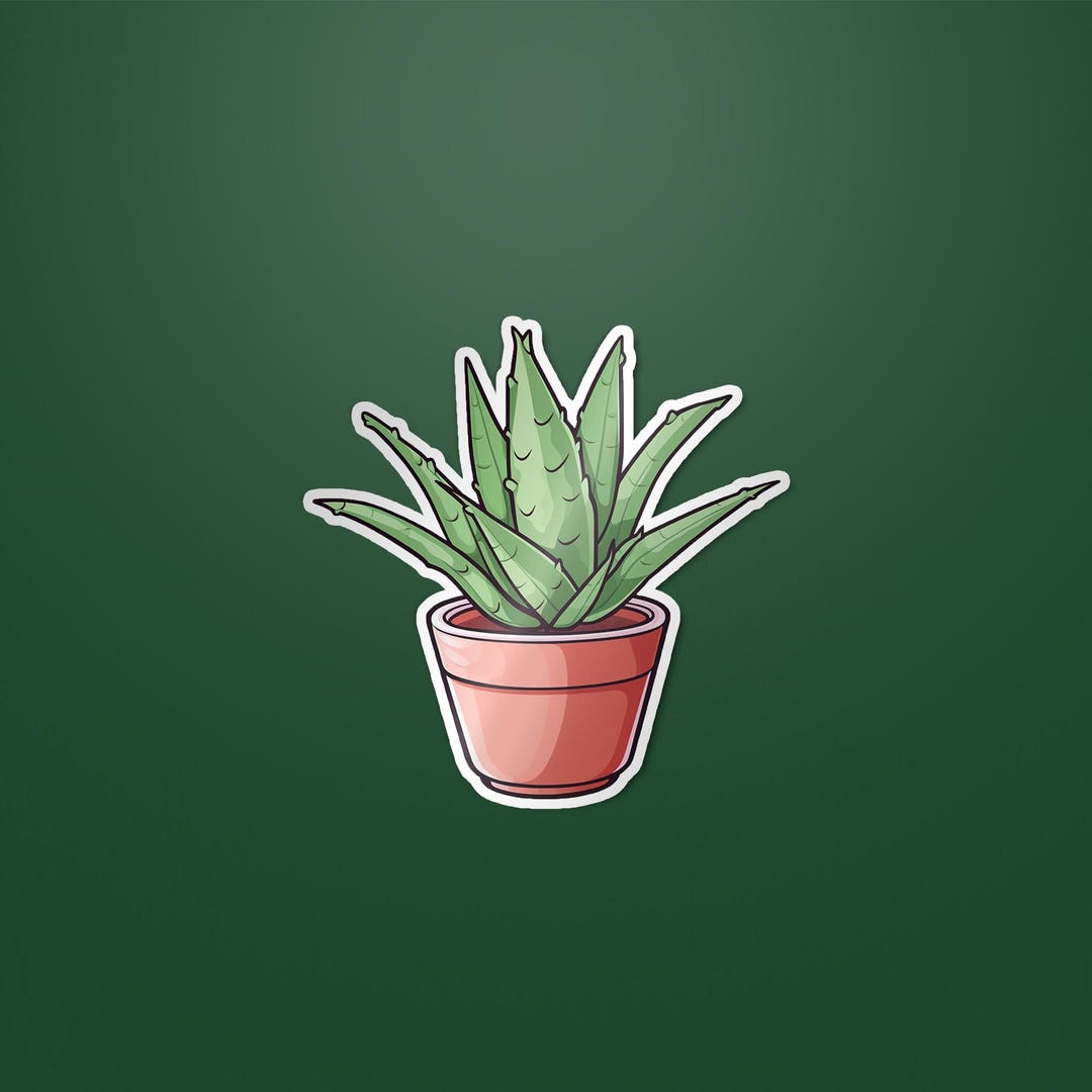 Aloe Vera Sticker (3"), Matte Die Cut Vinyl, Water Bottle & Laptop ...