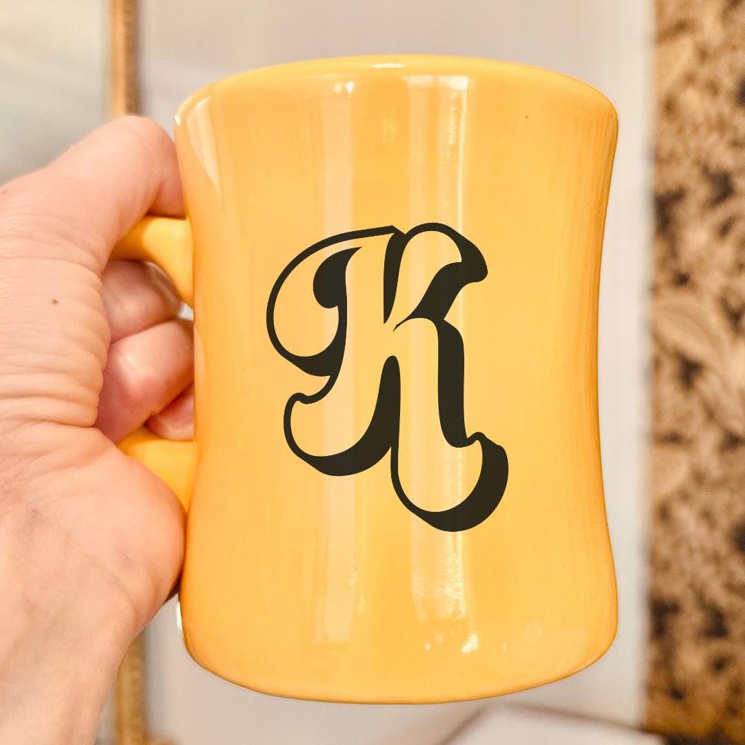Custom Letter Mug Restaurant Coffee Cup Personalized Letter Mug Gift ...