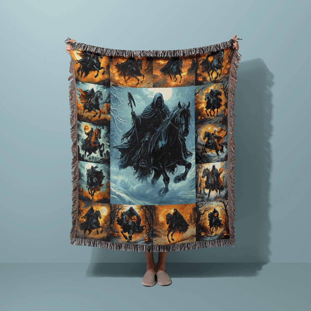 Grim Reaper Blanket Headless Horseman Throw Ice and Fire Tapestry Dark ...
