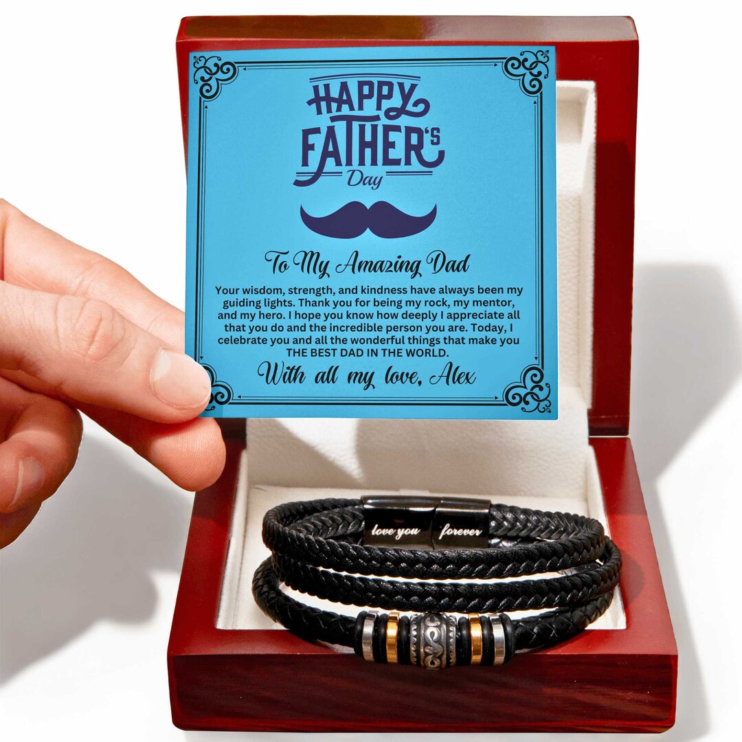 Fathers Day Bracelet Love You Forever Dad Present From Daughter Happy ...