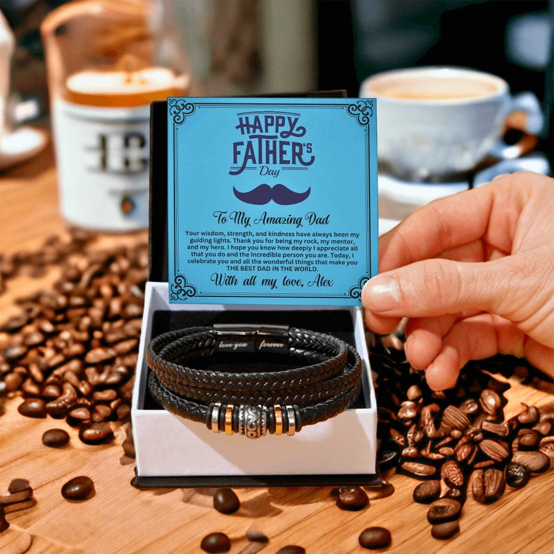 Fathers Day Bracelet Love You Forever Dad Present From Daughter Happy ...