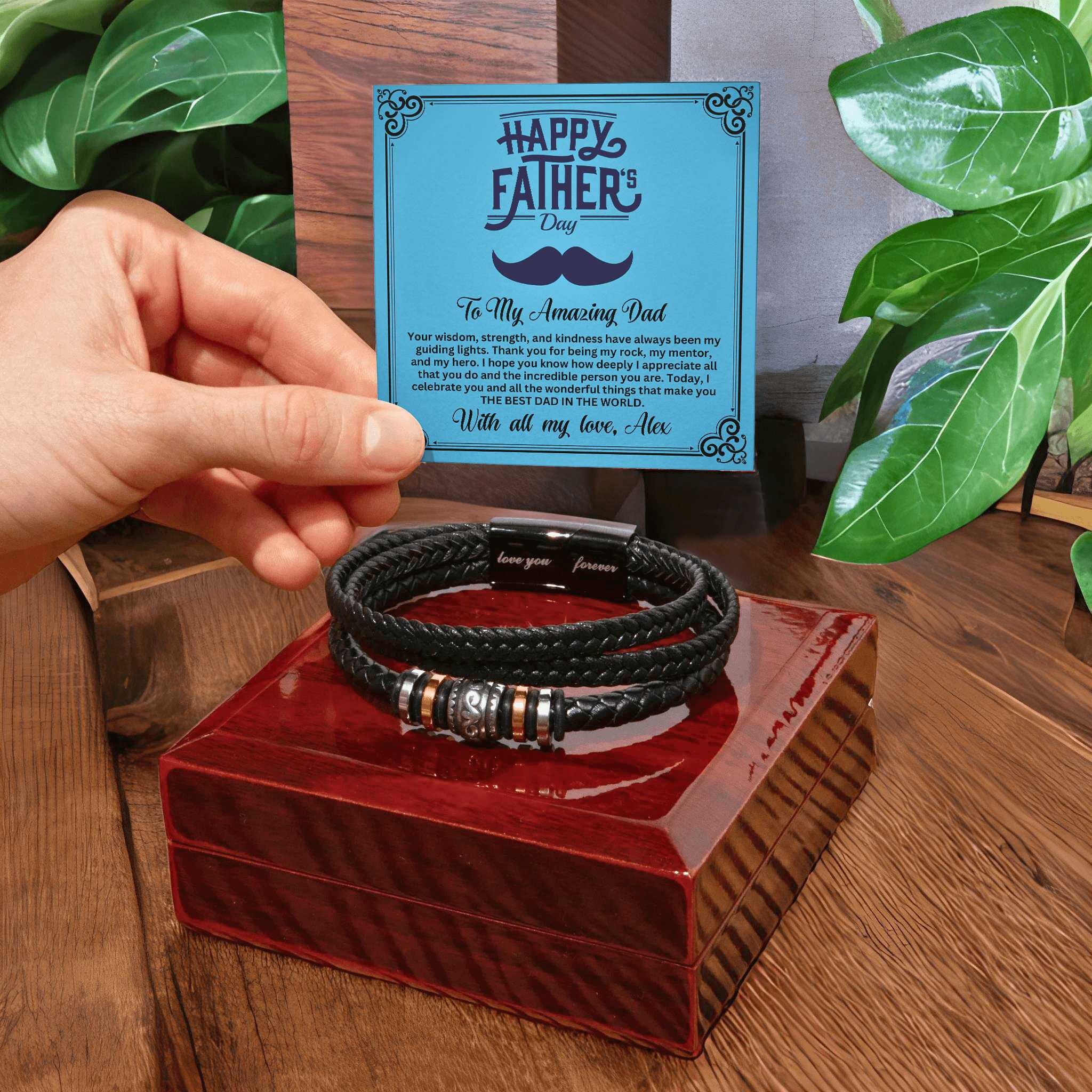 Fathers Day Bracelet Love You Forever Dad Present From Daughter Happy ...