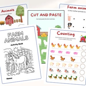 Farm Animals Worksheet Activity Book for Kids – Preschool ...
