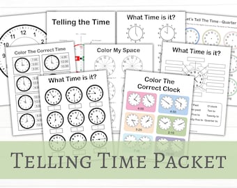 Learn to Tell Time Printable - Etsy UK