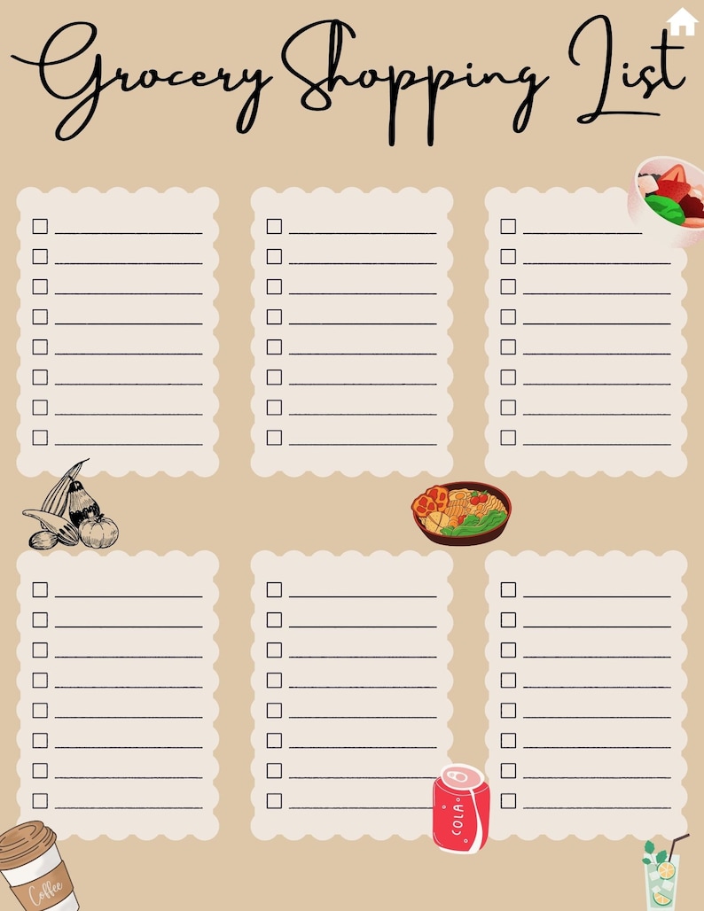Meal Planner ,grocery List ,digital Template ,food Prep ,printable ...