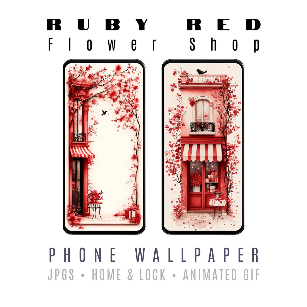 Ruby Red French Flower Shop Wallpaper, Home & Lock Screens in Various ...
