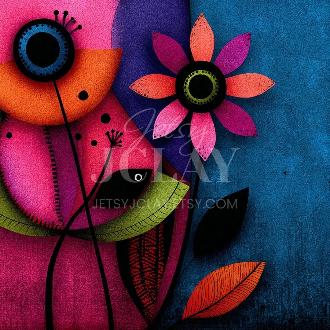 Cubist Pink Watercolor Art: Abstract Shapes, Digital Stationery (12 ...