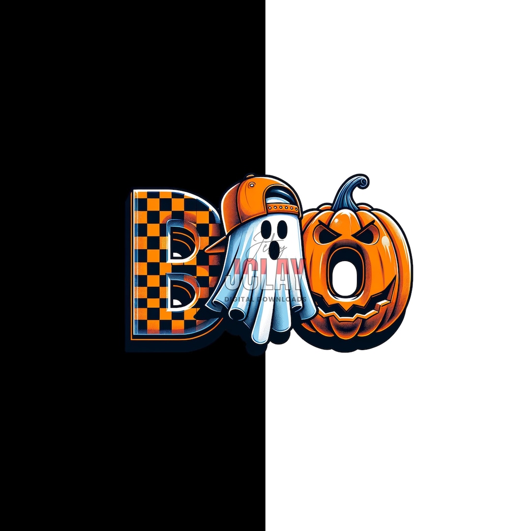 Sublimation, Digital, Halloween, Retro Ball Cap, Boo Ghost Checker Hat ...
